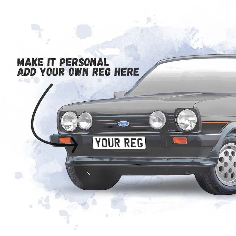 Personalisierter Ford Fiesta XR2 Kunstdruck, Auto Poster, Kunstwerk ...
