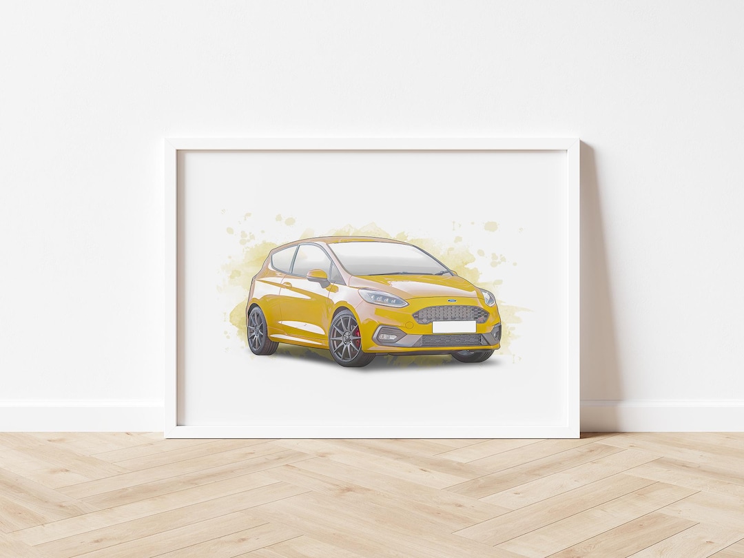 Personalised Ford Fiesta ST MK8 Art Print, Car Poster, Drawing ...