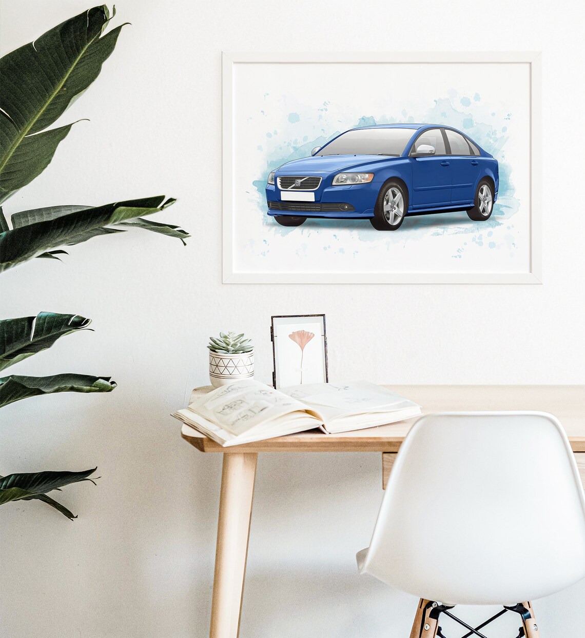 Personalised Volvo S40 Art Print, Poster, Drawing, Portrait, Gift for ...