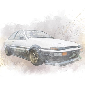 Toyota AE86 JDM Watercolour Style Car Art Print Art From - Etsy UK