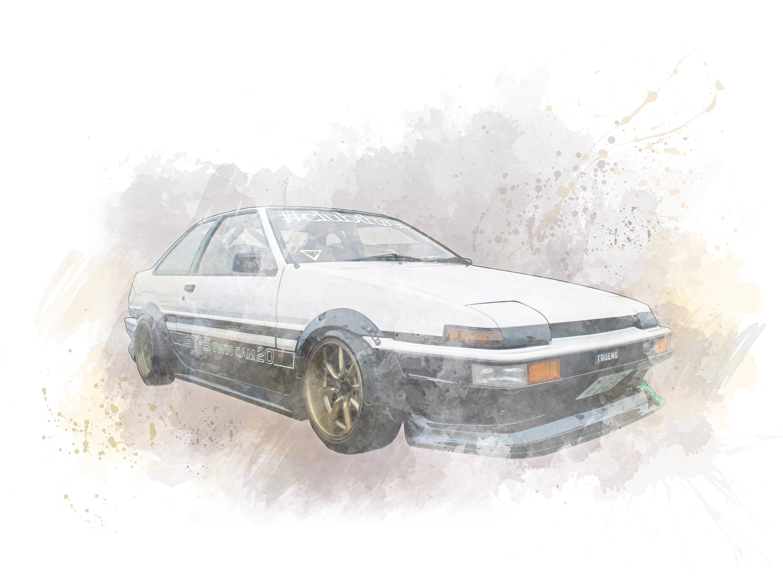 Toyota AE86 JDM Watercolour Style Car Art Print Art From - Etsy UK