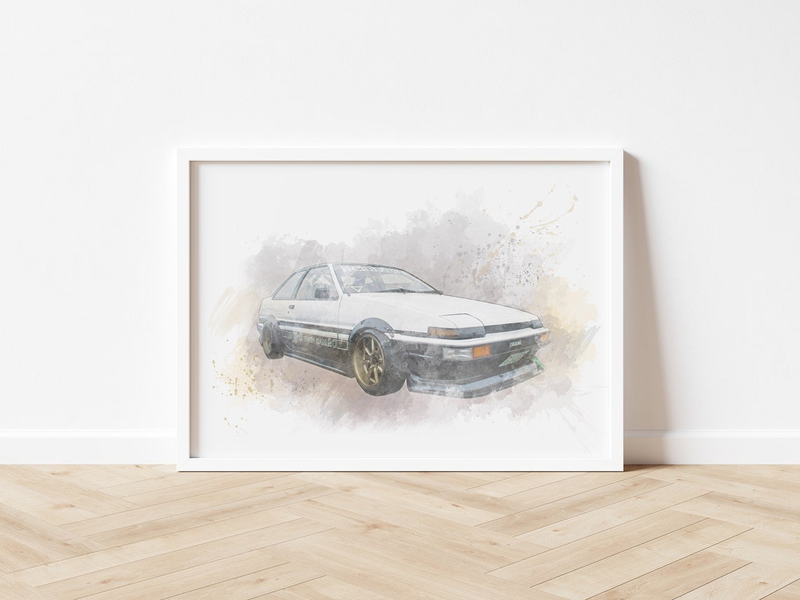 Toyota AE86 JDM Watercolour Style Car Art Print Art From - Etsy UK