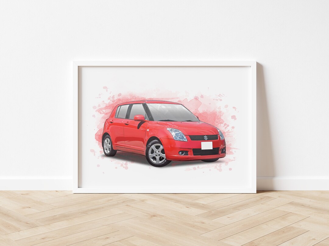 Personalised Suzuki Swift Art Print, Poster, Car Artwork, Portrait ...
