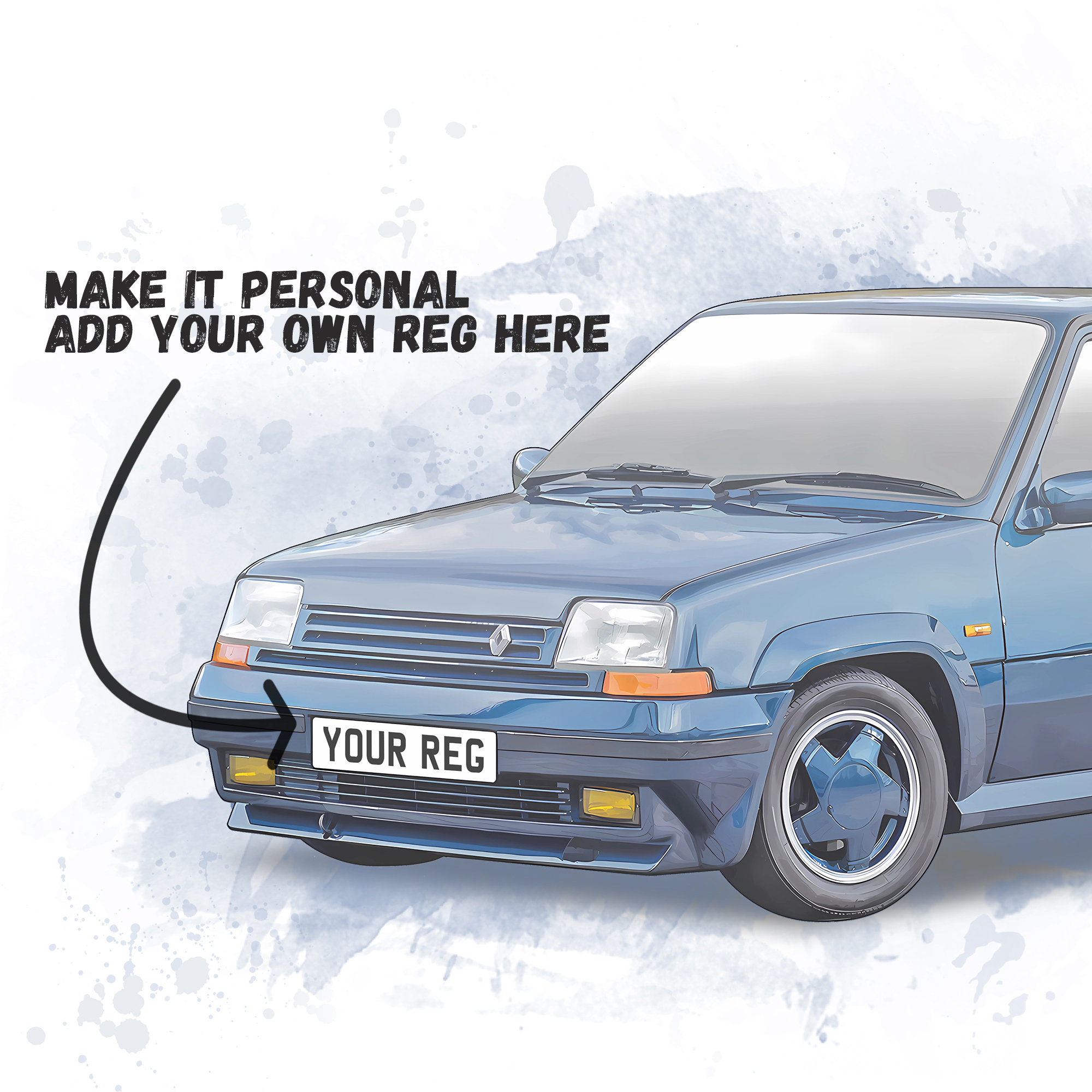 Personalised Renault GT5 Turbo Art Print, Poster, Drawing, Portrait ...