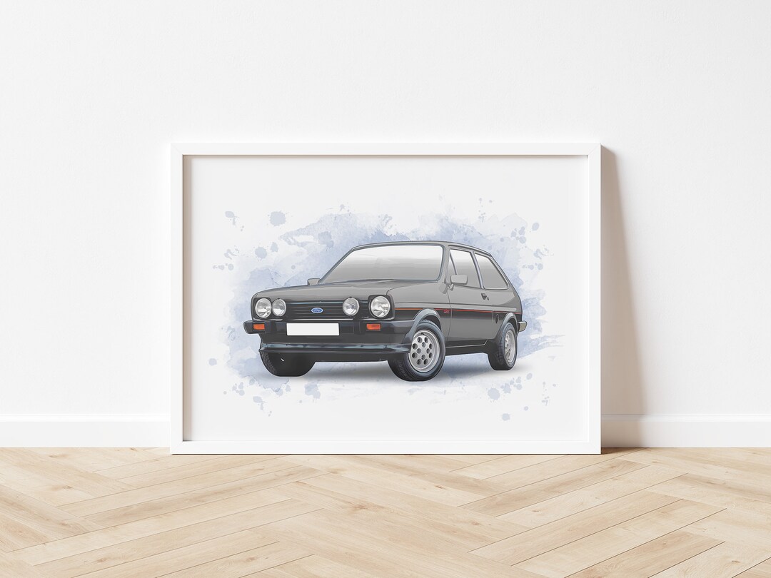 Personalised Ford Fiesta XR2 Art Print, Car Poster, Artwork, Portrait ...