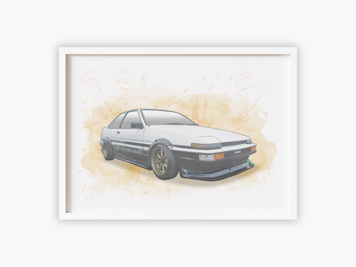 Toyota AE86 JDM Watercolour Style Car Art Print Art From - Etsy UK