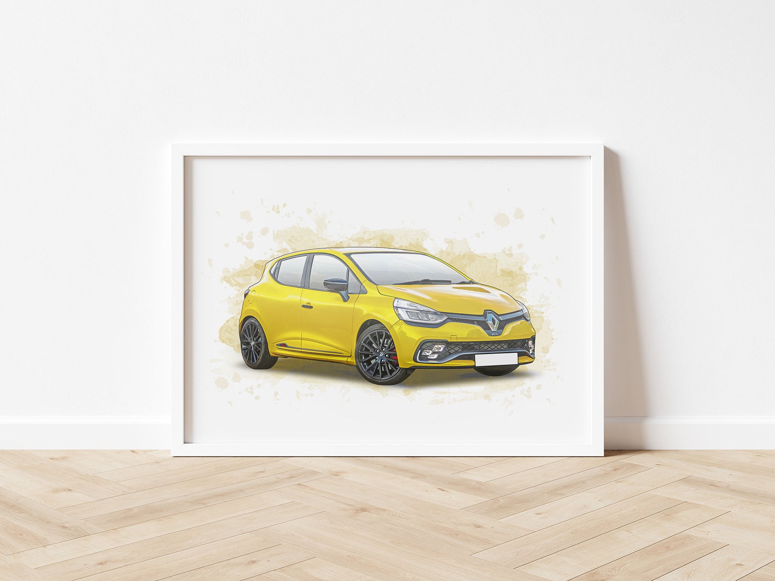 Personalised Renault Clio RS Car Poster, Art Print, Drawing, Portrait ...