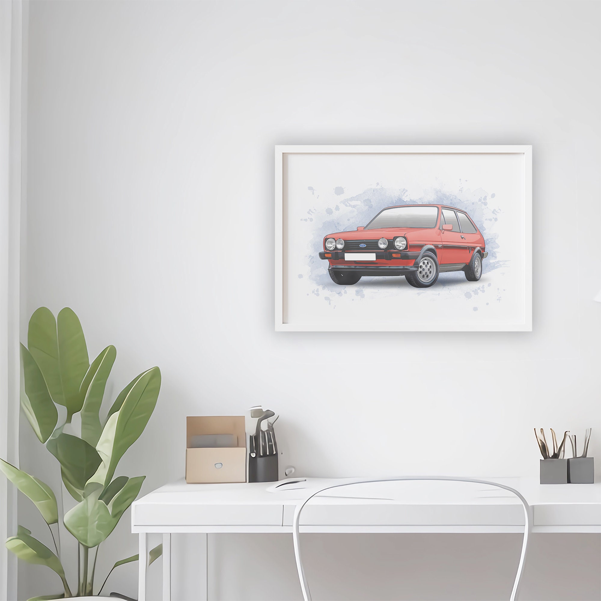 Personalisierter Ford Fiesta XR2 Kunstdruck, Auto Poster, Kunstwerk ...