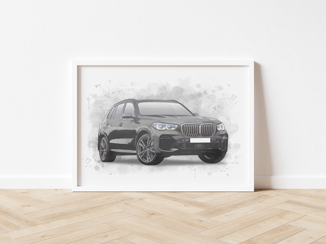 Personalised BMW X5 Art Print, Poster, Drawing, Portrait, Gift for Car ...