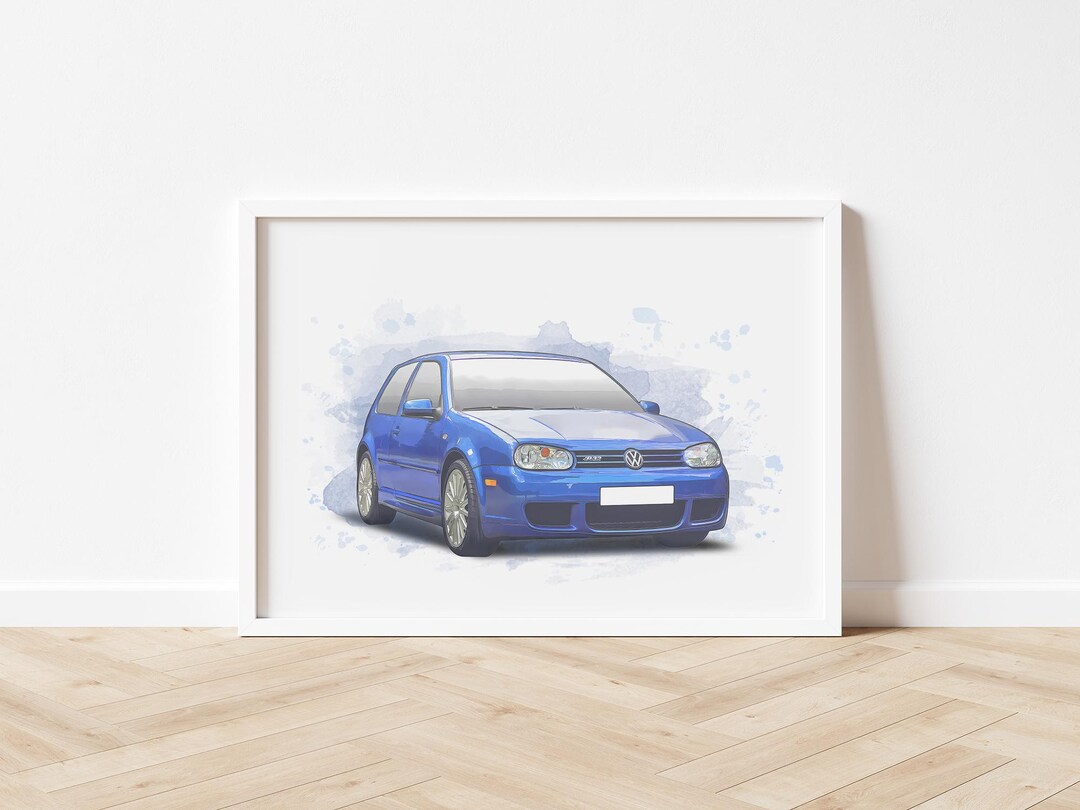 Personalised Volkswagen Golf R32 MK4 Art Print, Poster, Decor, Wall ...