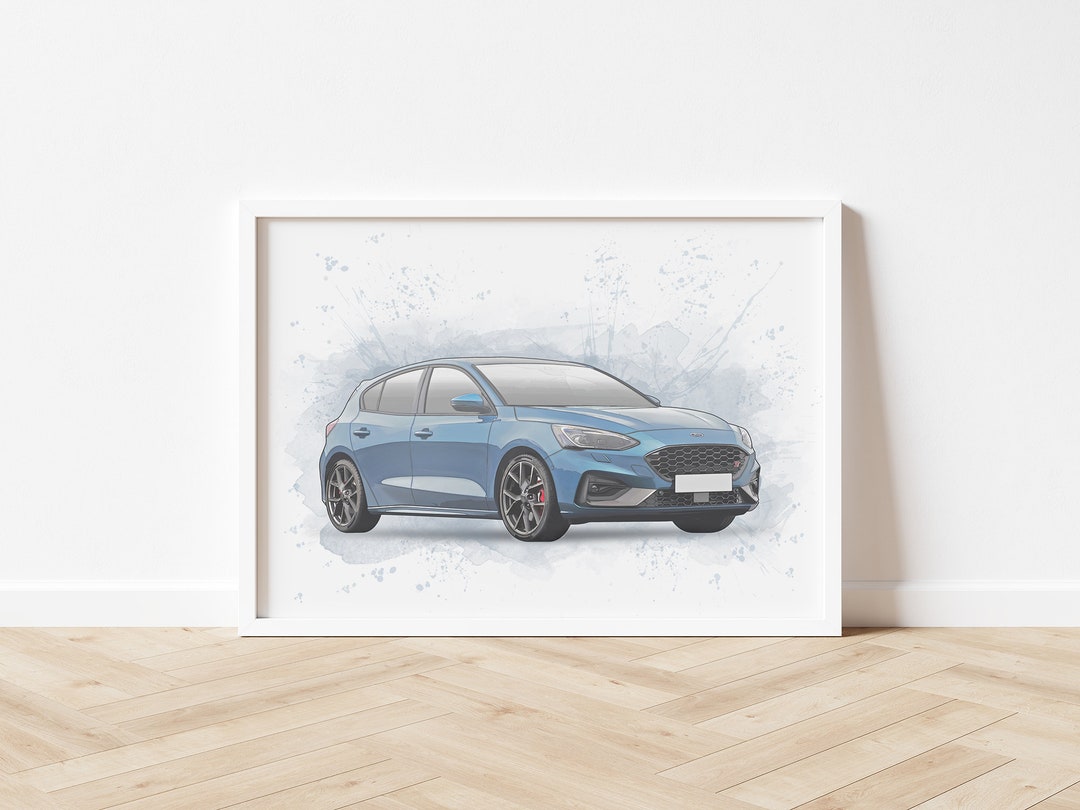Personalised Ford Focus ST MK4 Art Print, Car Poster, Artwork, New Home ...