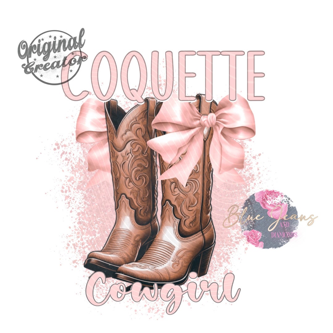 Coquette Cowgirl Png,coquette Cowboy Boots Png, Pink Bow, Cowgirl ...