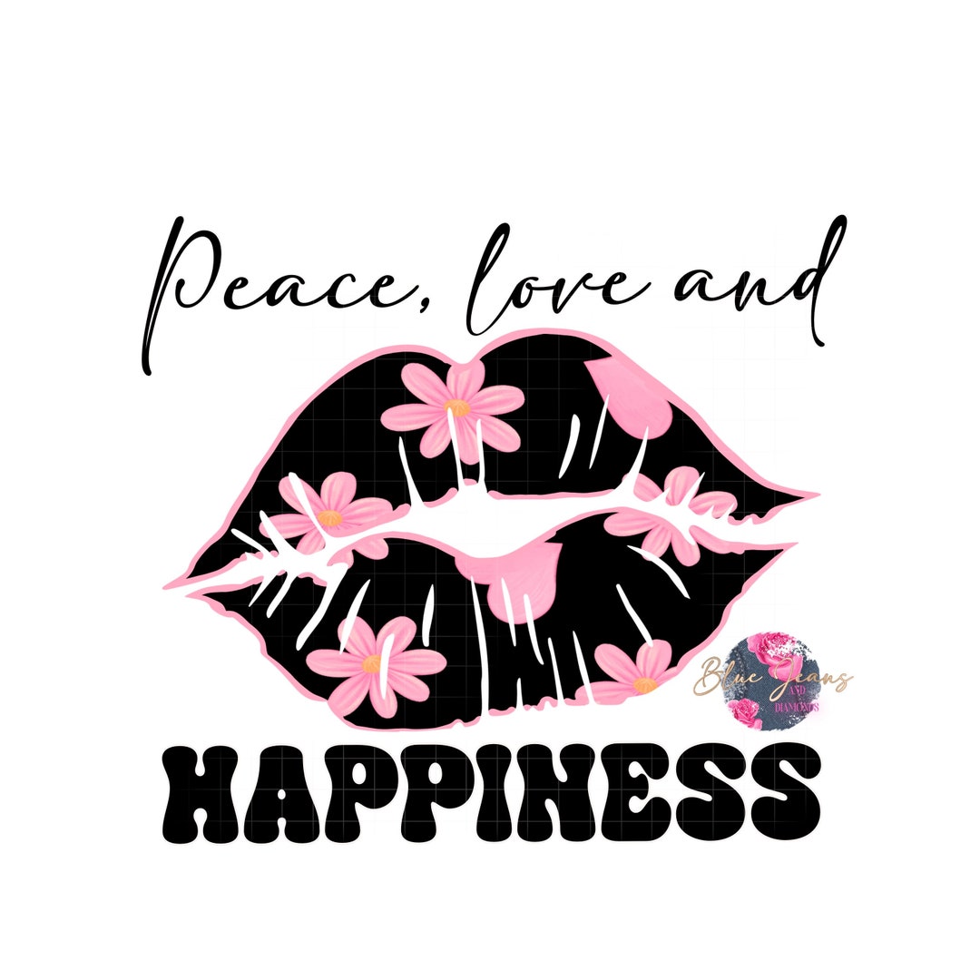 Love, Peace and Happiness Png, Retro Valentine Png, Valentine's Day Png ...