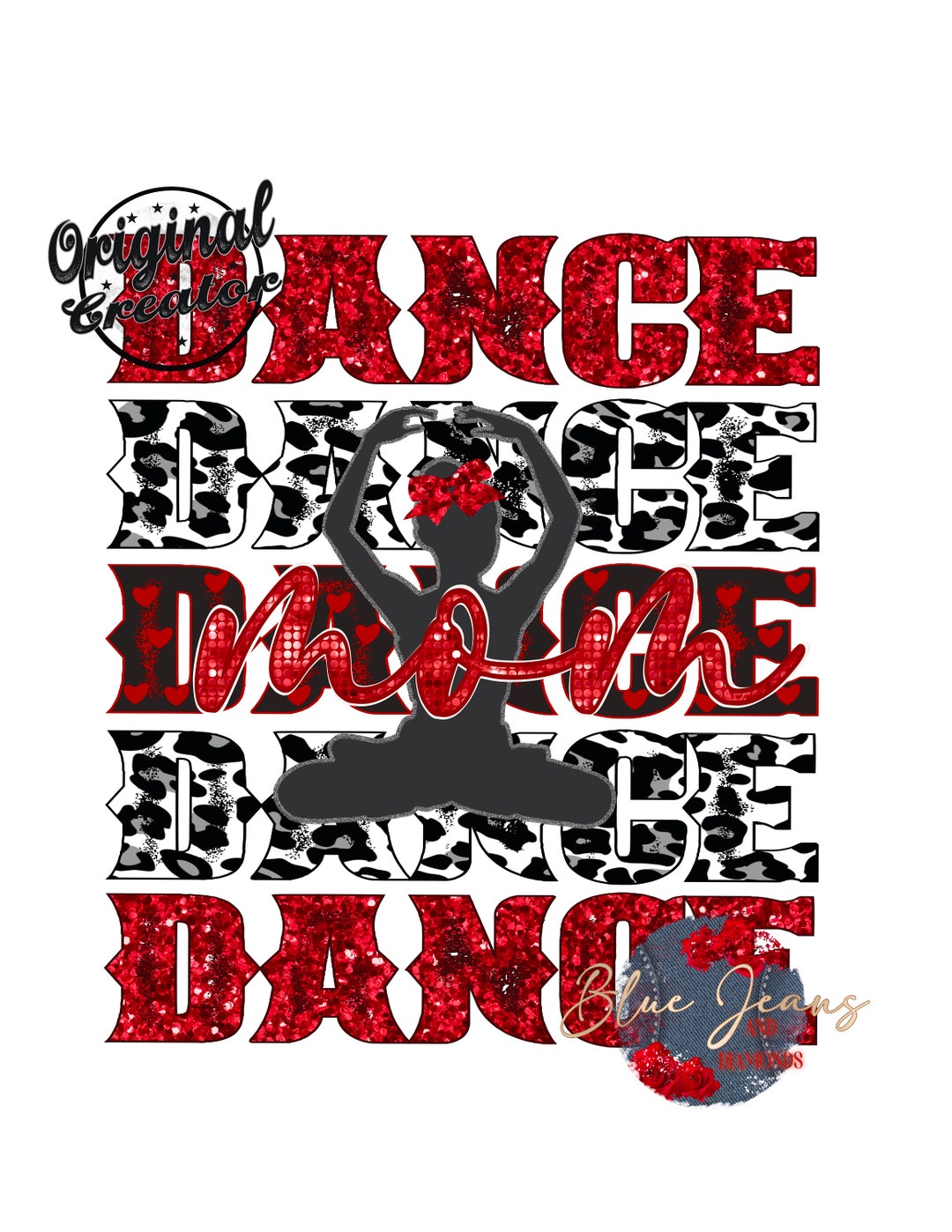 Dance Mom Png-red Glitter and Leopard Print Png, Dance Mom Era Png ...