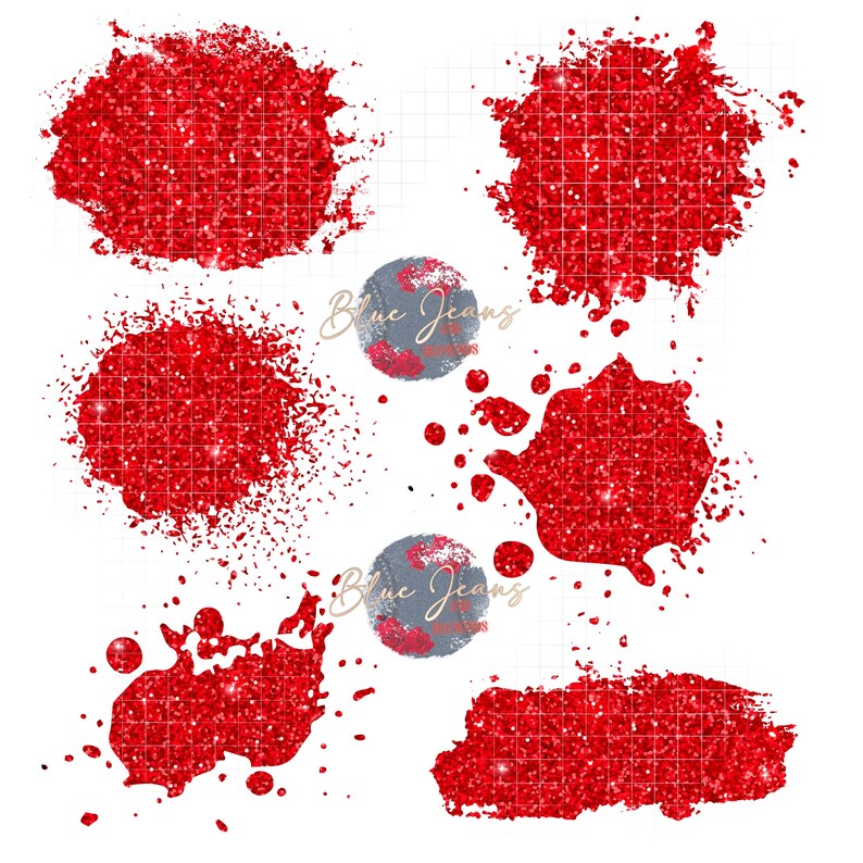 RED Glitter Patches Png-sublimation Patches for Digital Design - Etsy