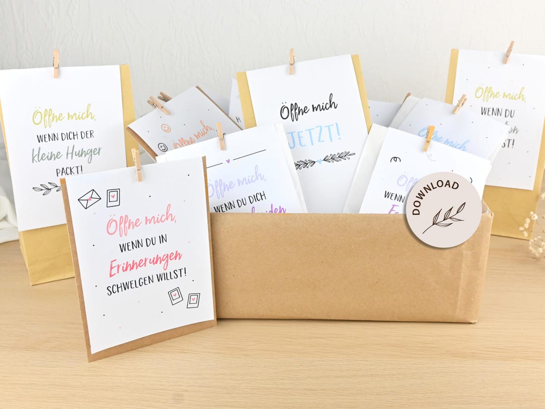 Colorful Open When Letters 34 Open Me When Gift Idea INSTANT DOWNLOAD ...