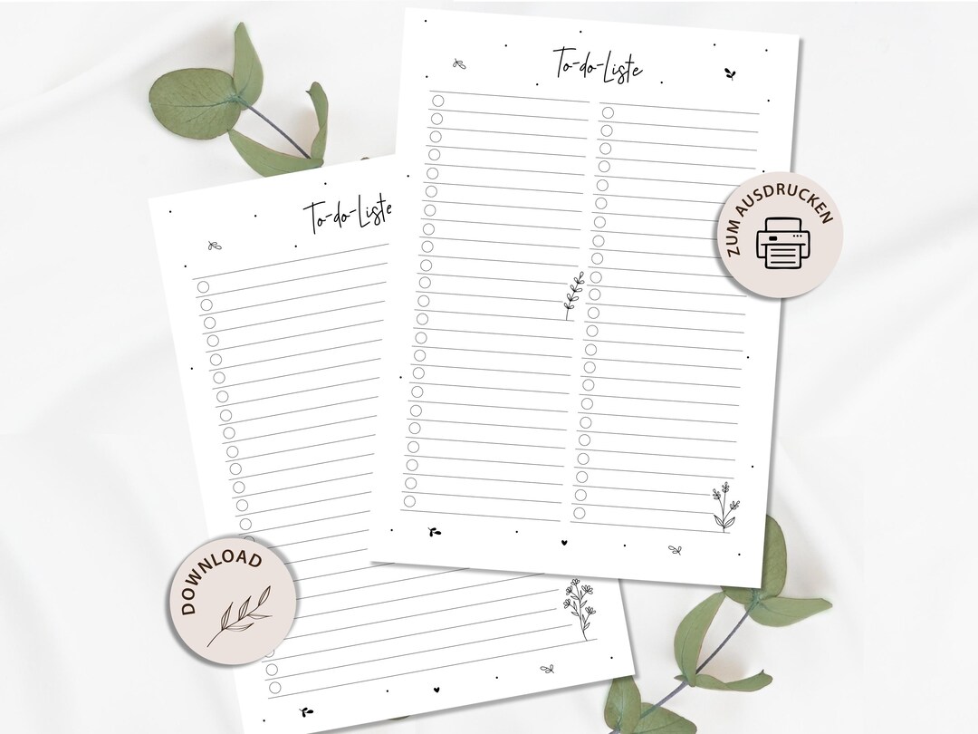 To-do List to Print, Notes, PDF, Task List - INSTANT DOWNLOAD - Etsy ...