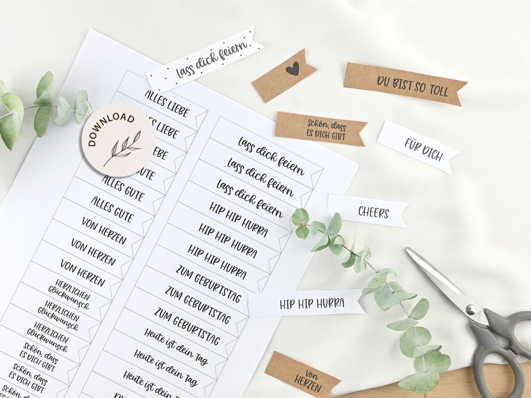 Mini Birthday Tags – Printable & Craftable – DOWNLOAD - Etsy