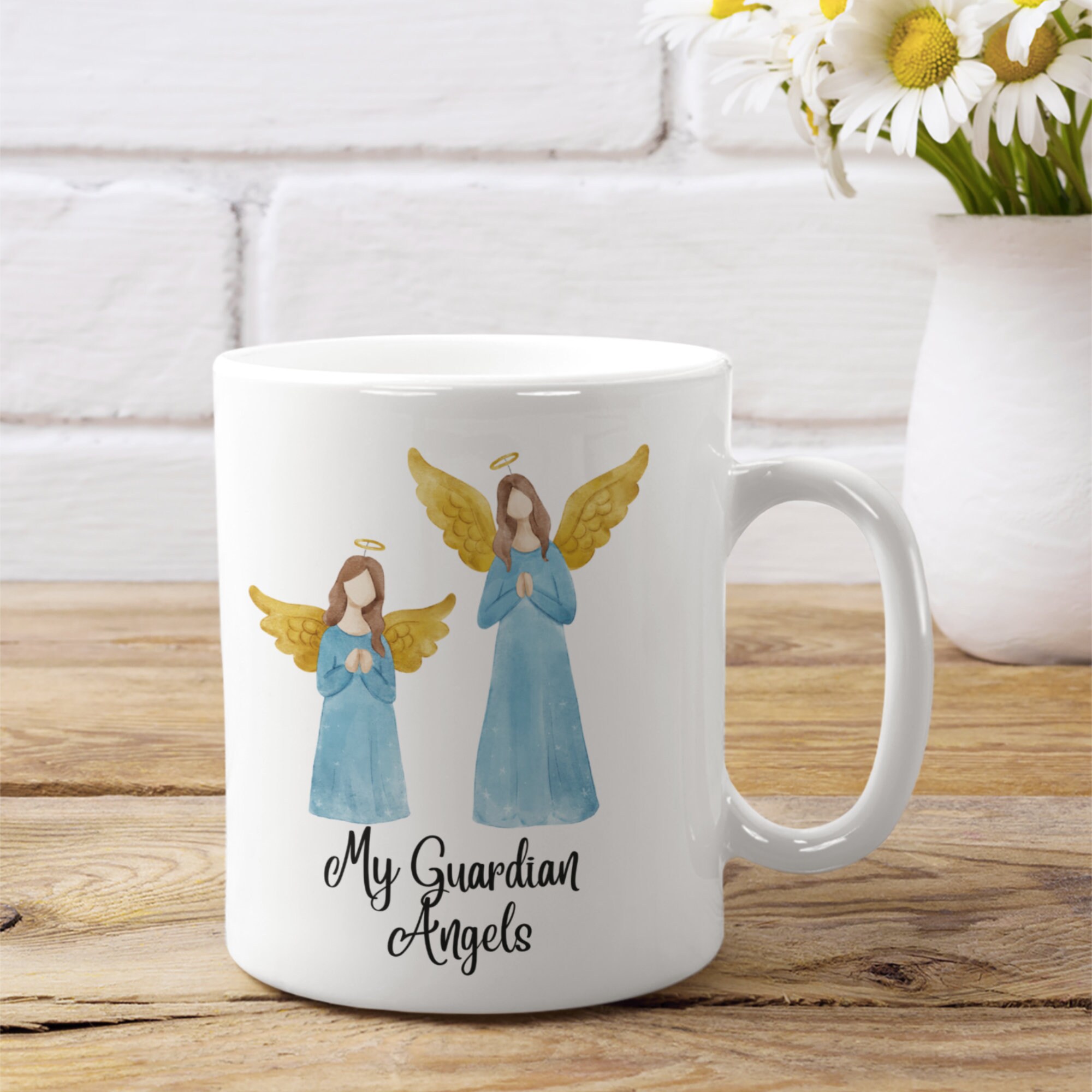 Guardian Angels Mug, Mug for Angel Lover, Gift for Guardian Angel ...
