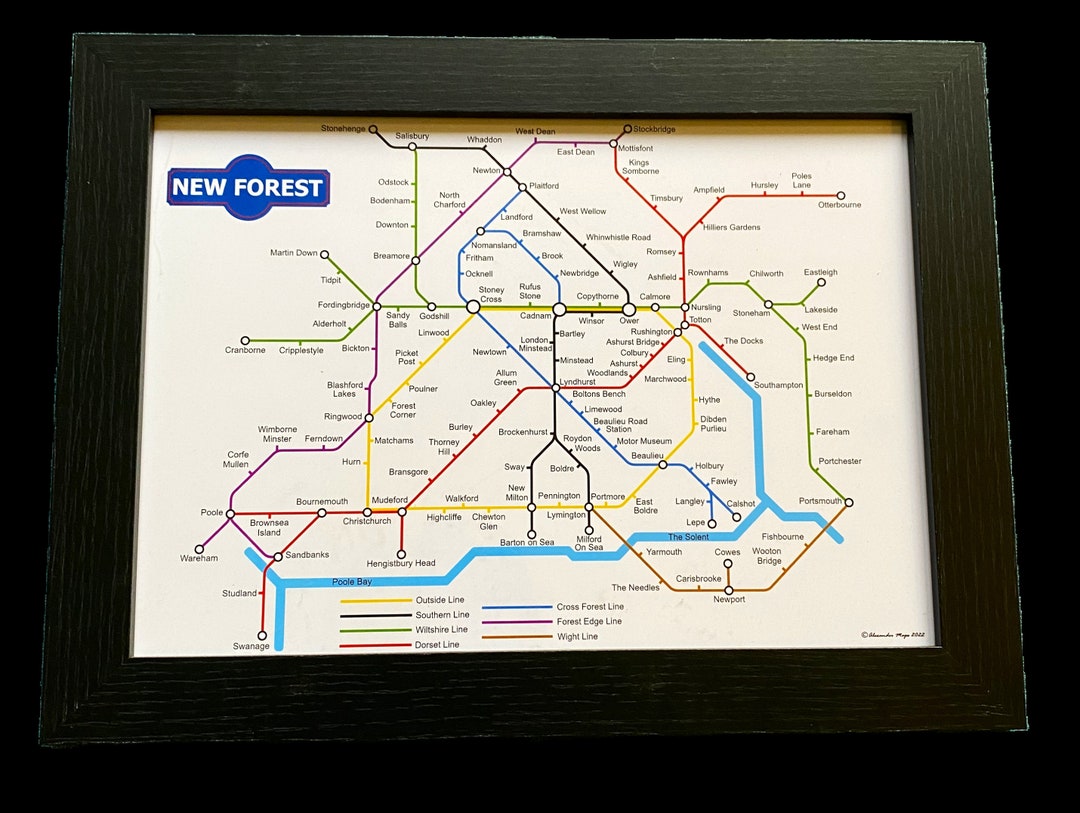 A4 Print of New Forest Underground Map - Etsy UK