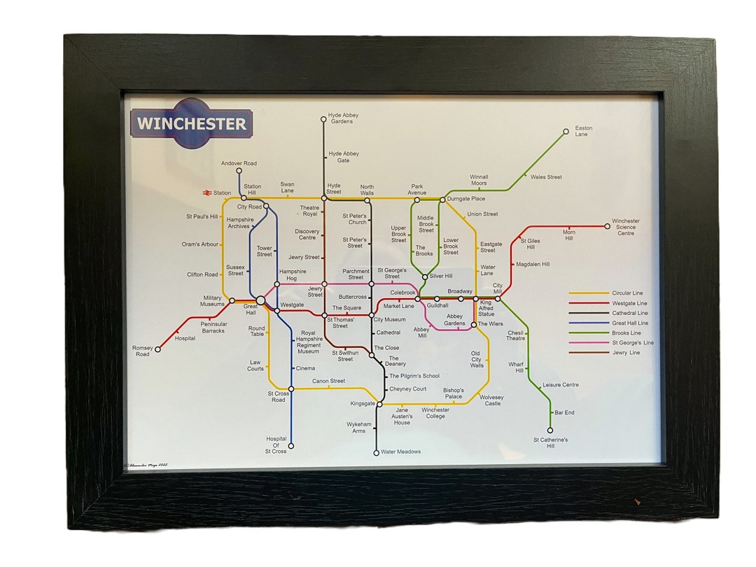 A4 Print of Winchester Tourism Underground Map - Etsy