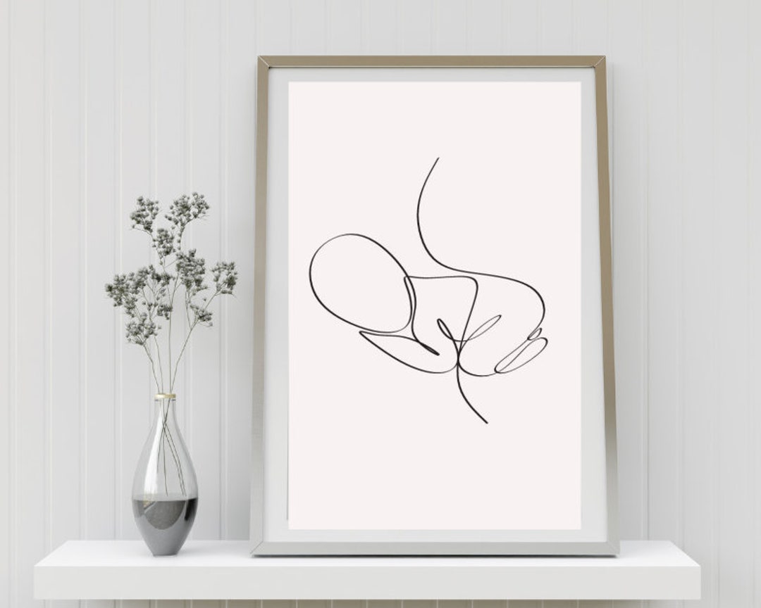 Fine Line Sleeping Baby Print, Line Art, Black Line Art, Printable Art ...