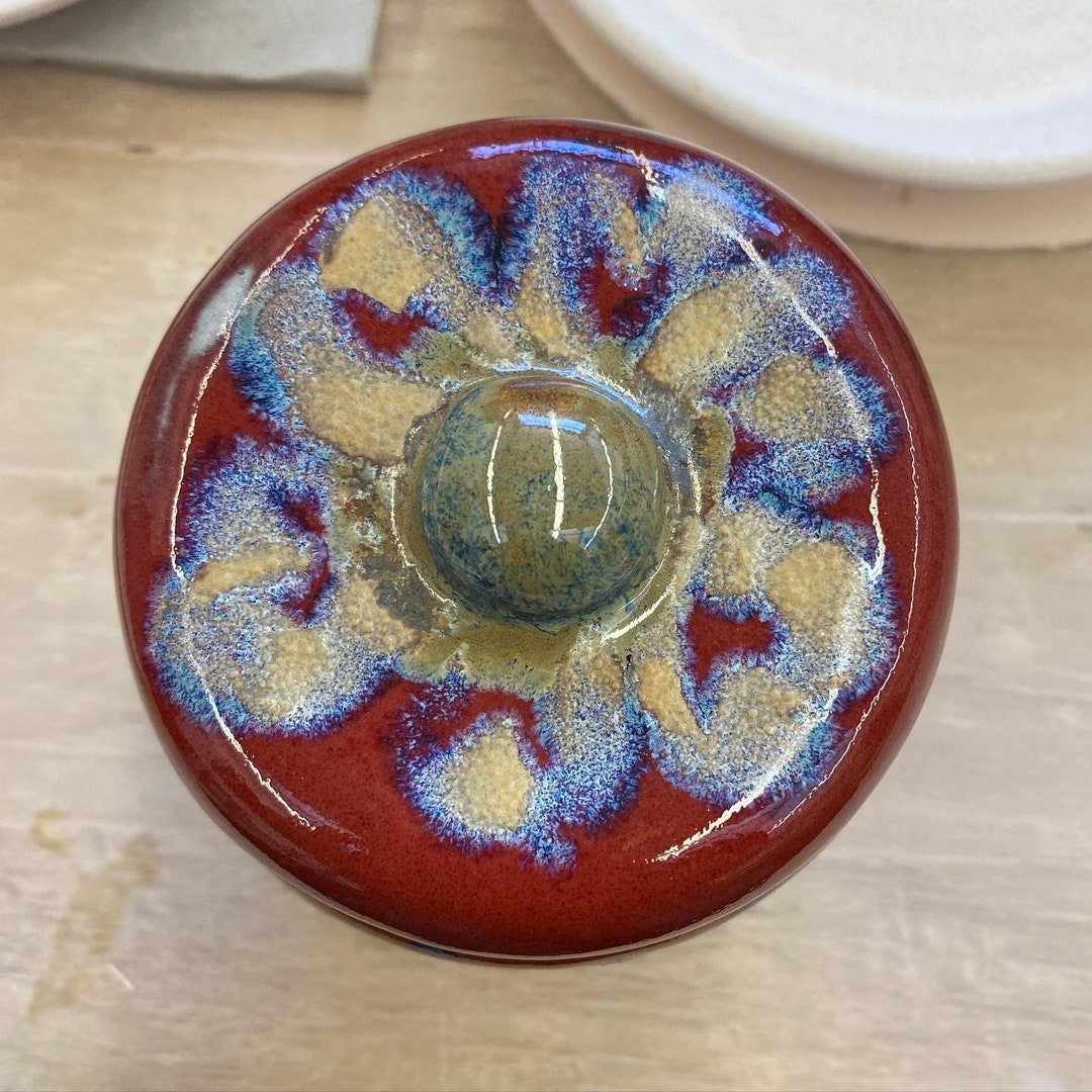 Handmade Lidded Ceramic Jar - Red W Oxides - Etsy