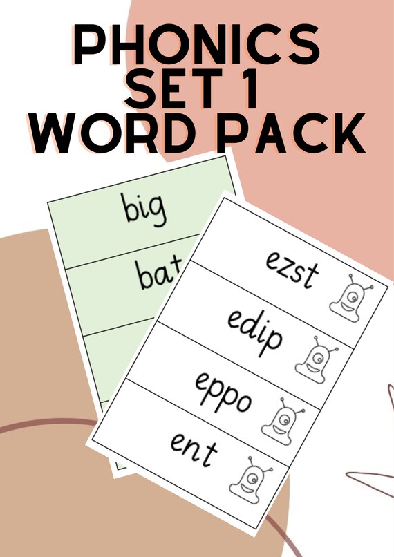 Phonics Set 1 Flash Cards Digital Download - Etsy