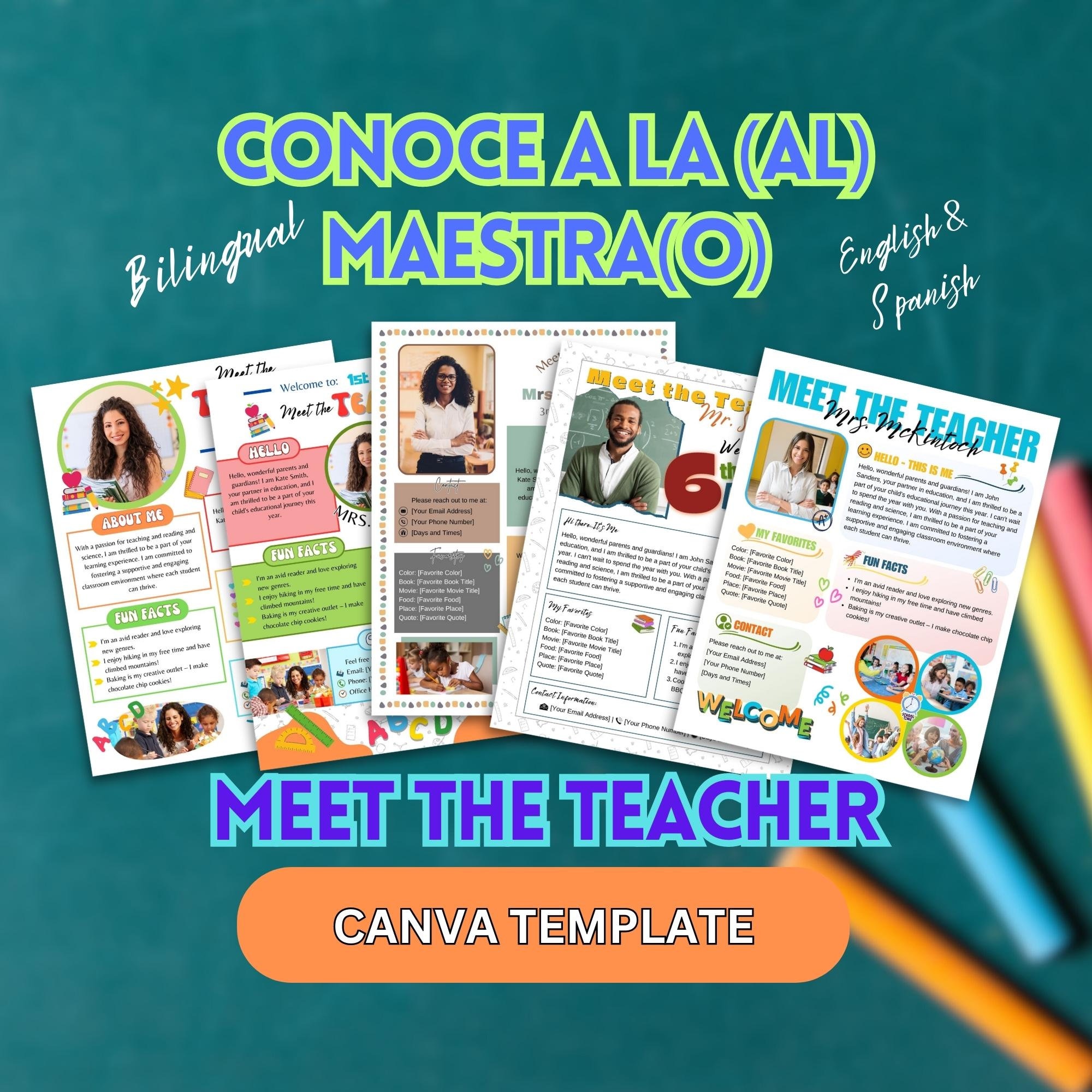 Bilingual Meet the Teacher Flyer Editable Template, Carta Conoce a La ...