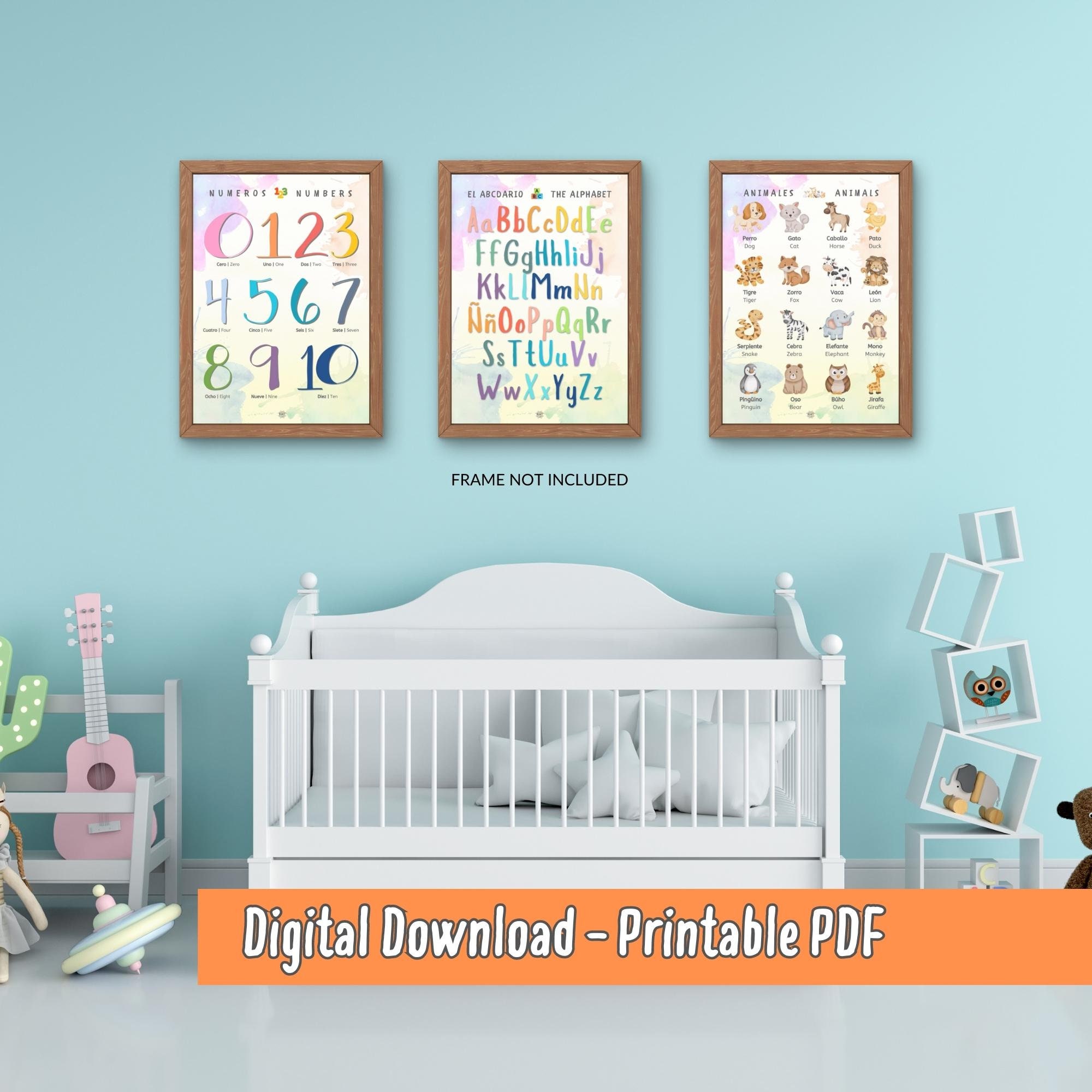 10 Bilingual English-spanish Educational Posters, Printable Dual ...