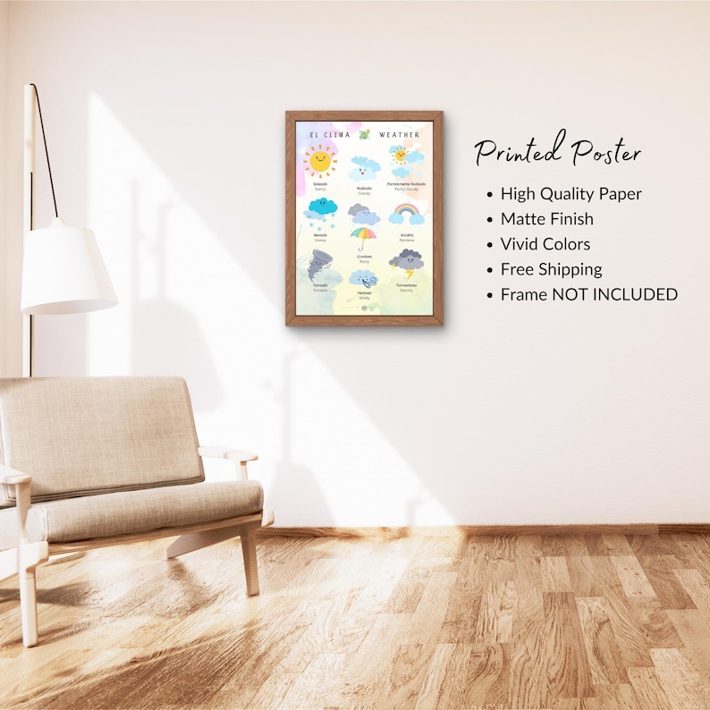 Printed Bilingual English-spanish Educational Posters, Dual Language ...