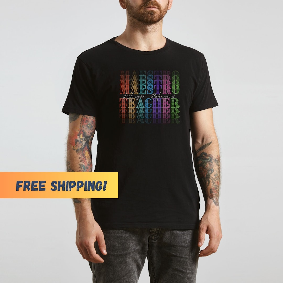 Meastro Bilingüe Bilingual Teacher Tshirt, Tshirt for Men, Teacher ...