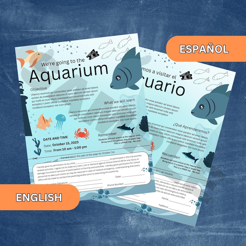 Bilingual Field Trip Museum Slip Permit Template, Permiso De Excursión ...