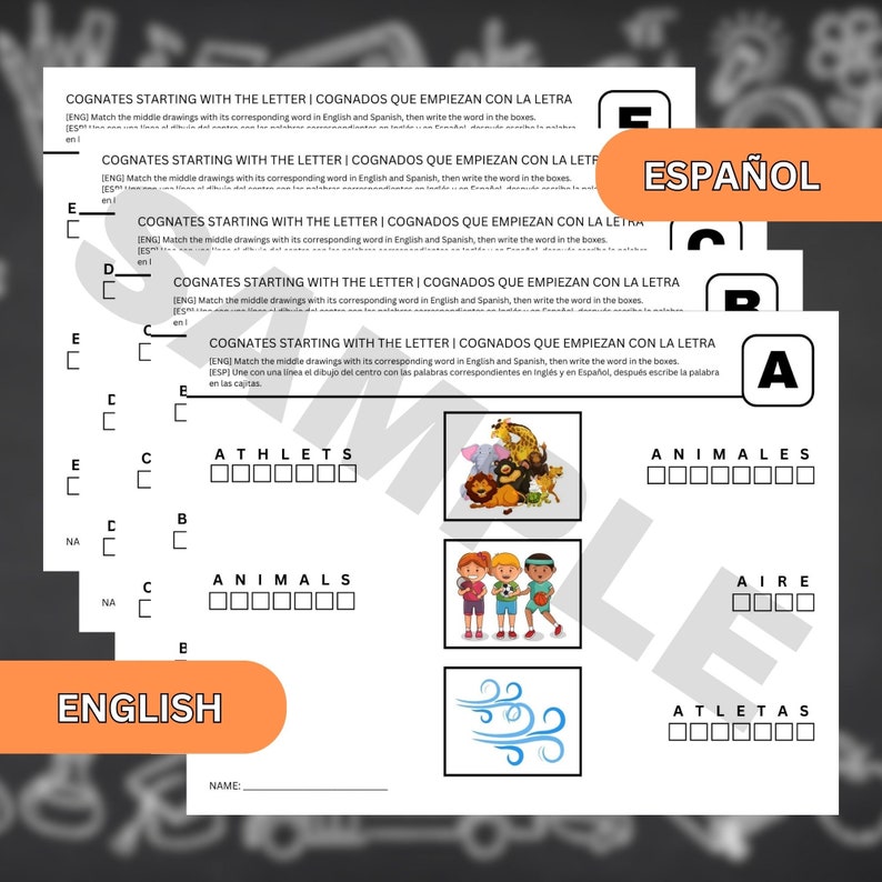 ABC of Cognates - Abcdario De Cognados | Worksheets - Hoas De Trabjo ...