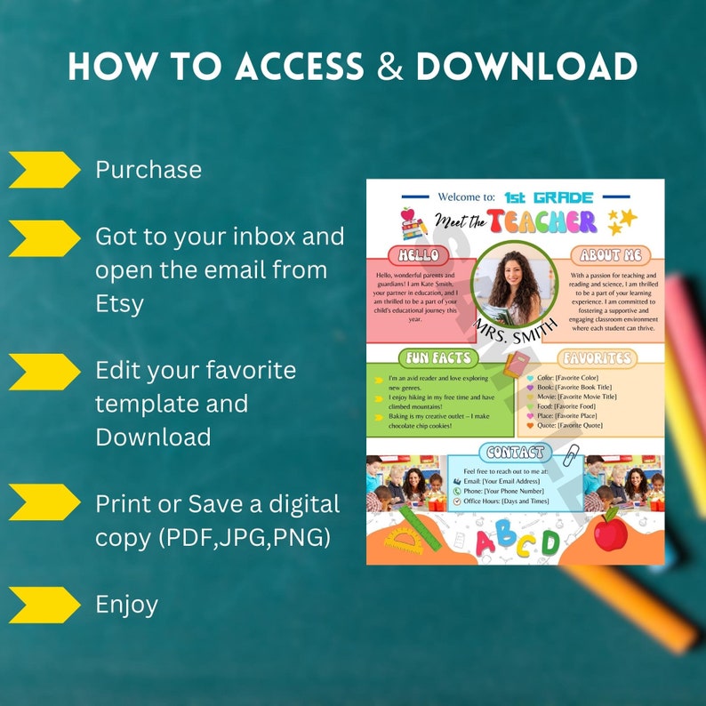 Bilingual Meet the Teacher Flyer, Editable Template (digital Download ...