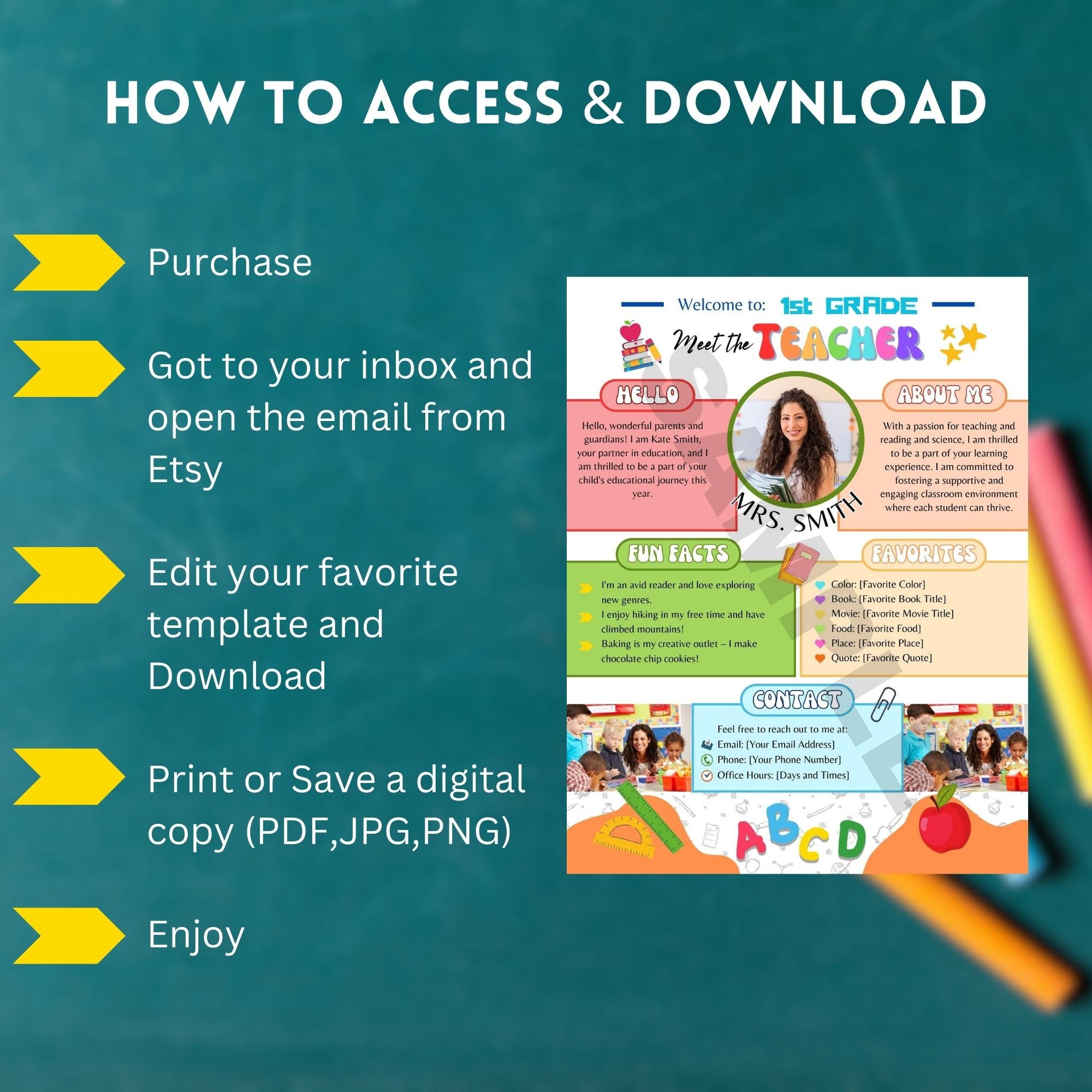 Bilingual Meet the Teacher Flyer, Editable Template (digital Download ...