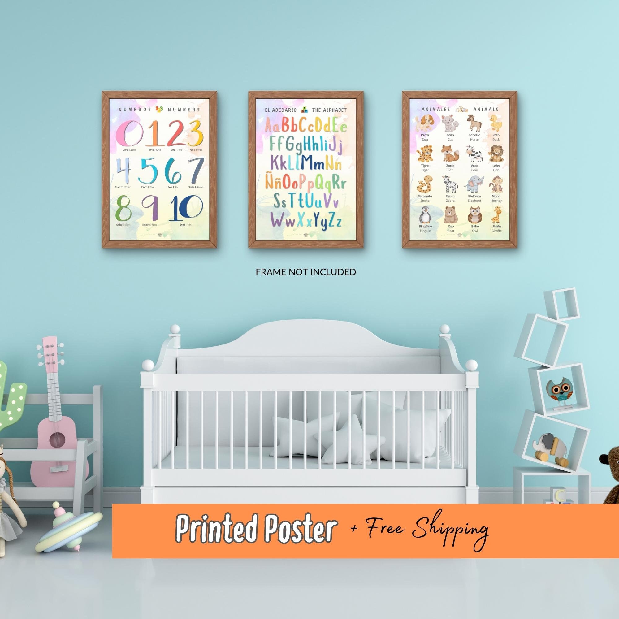 Printed Bilingual English-spanish Educational Posters, Dual Language ...