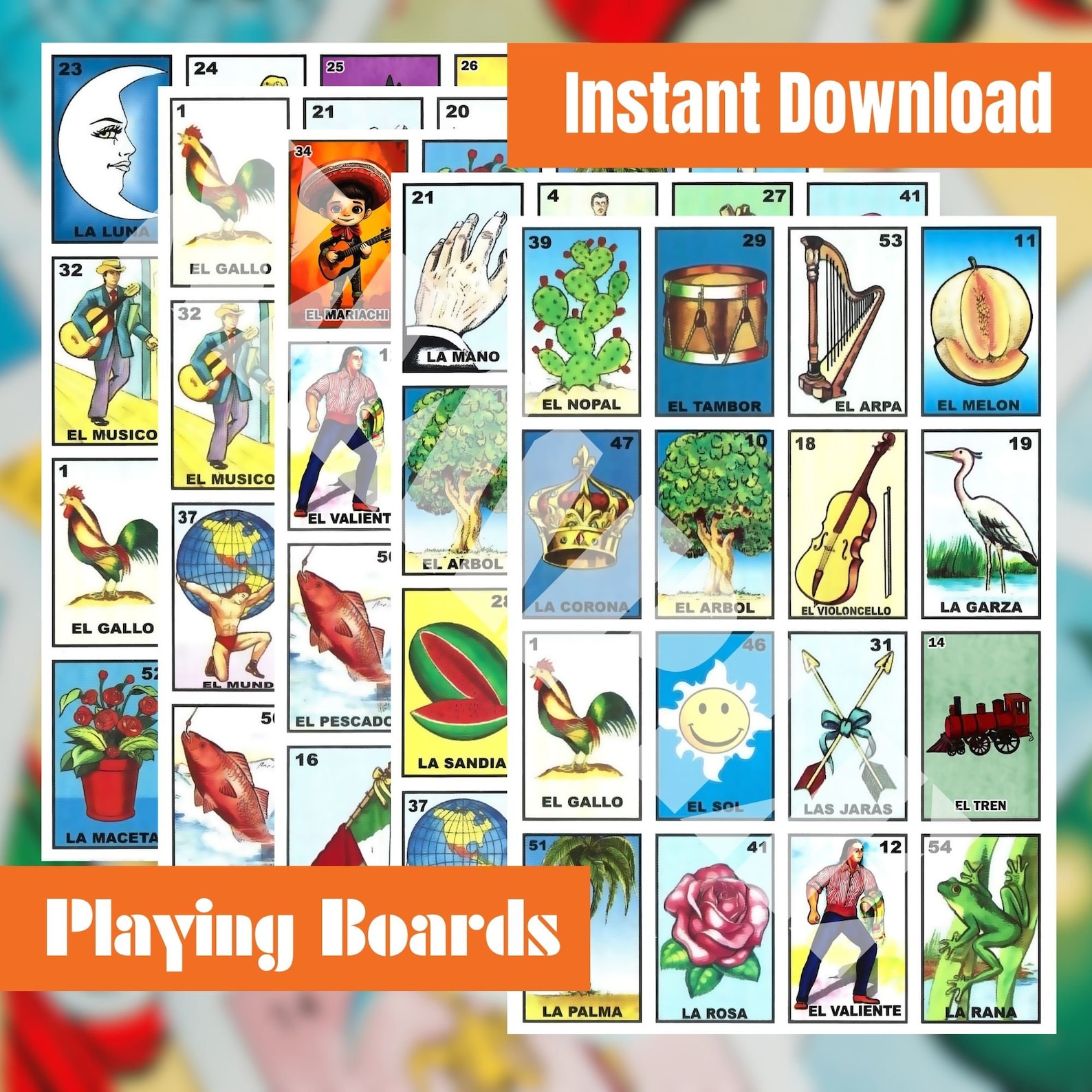 Traditional Mexican Loteria Bingo Game – School Safe (printable PDF) - Etsy