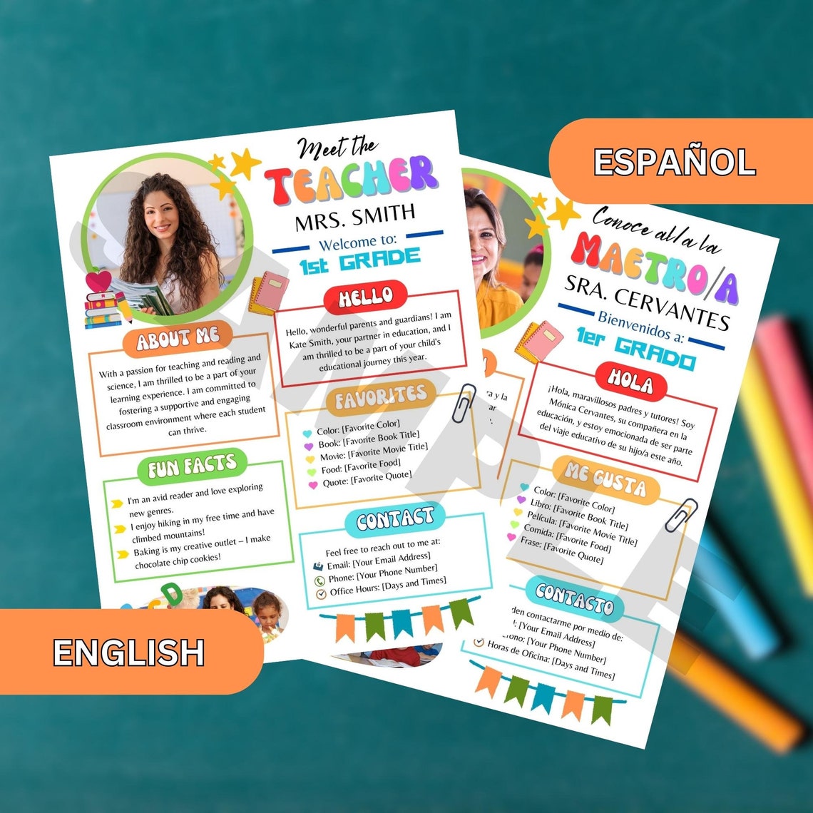 Bilingual Meet the Teacher Flyer Editable Template, Carta Conoce a La ...