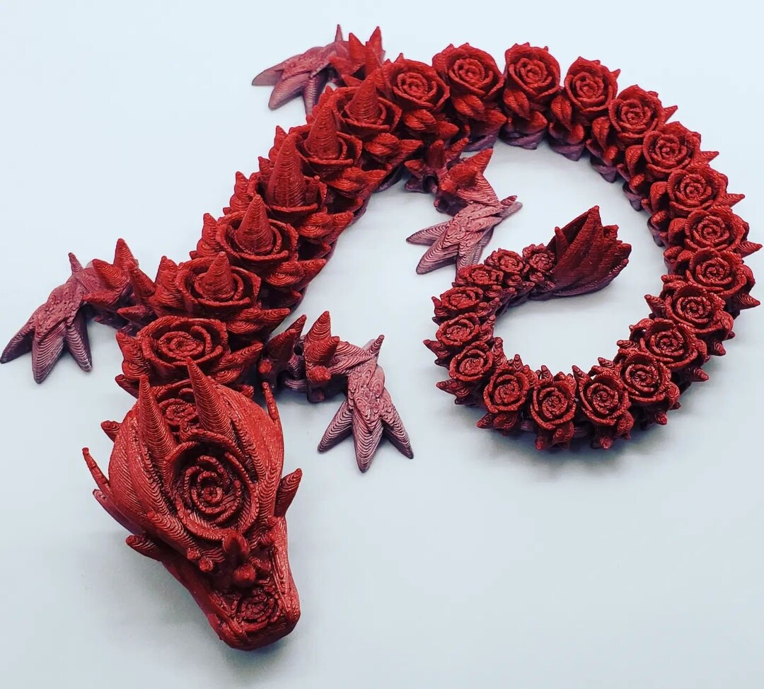 3D Printed Rose Dragon - Etsy
