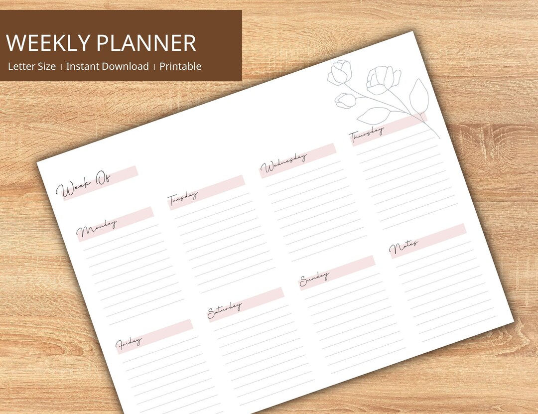 Weekly Planner, Instant Download, Printable Planner, Minimalistic ...