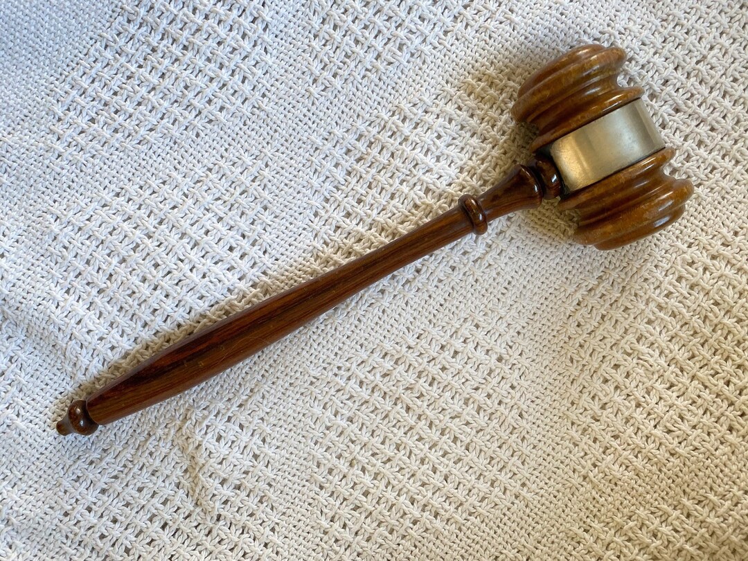 Wood Gavel With Silver Band, 1954 - Etsy