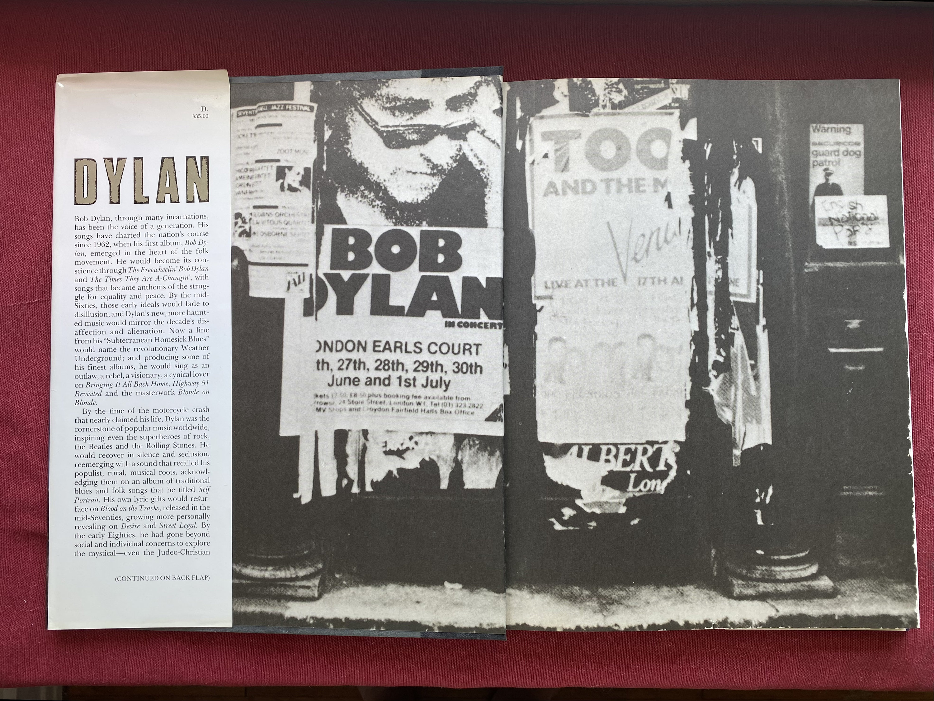 Bob Dylan, Photo Book, Rare, 1984, 1st Edition Hardcover, Text by ...