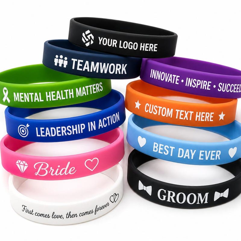 Custom Logo Wristbands - Etsy UK