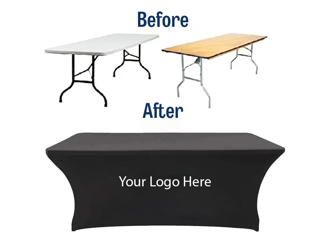 Custom Stretch Table Cloth, Spandex Table Cover Personalized Tablecloth ...