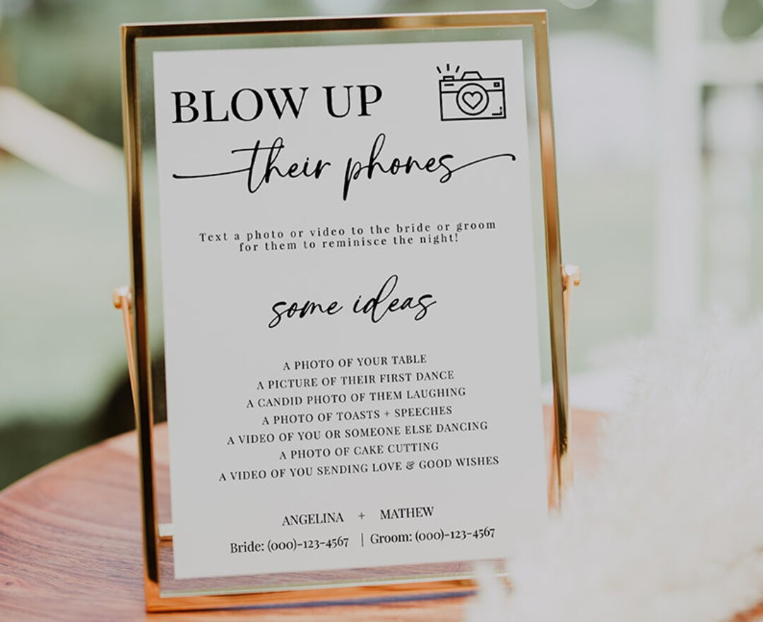 Blow up Their Phones Wedding Sign Custom Guest Photo Text Message Sign ...