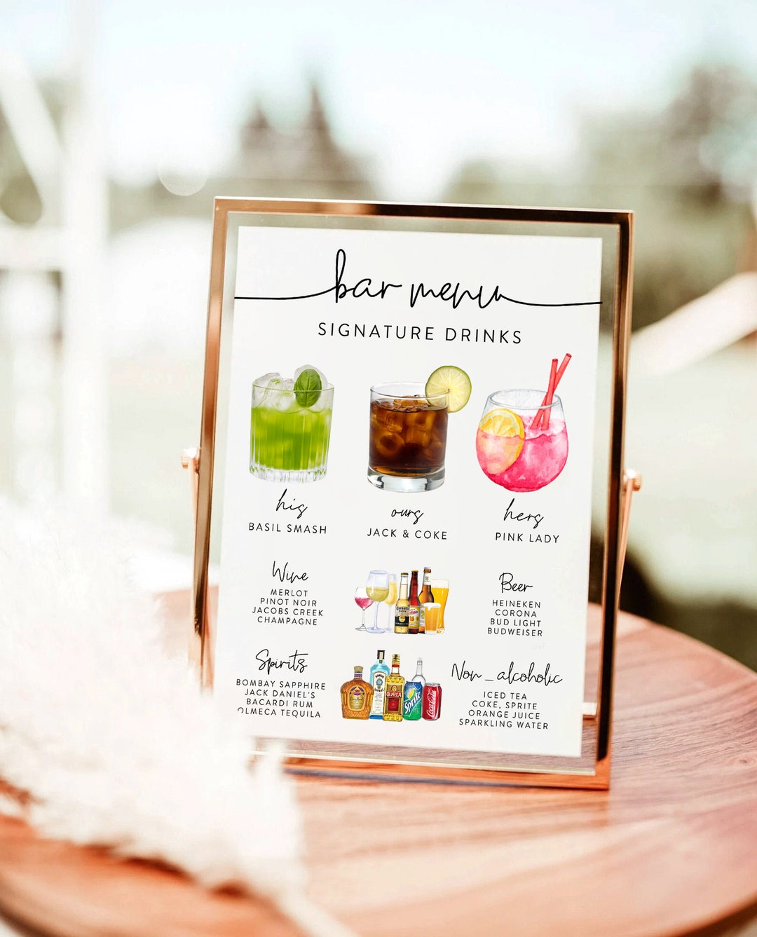 Bar Menu Signature Drinks, Editable Drinks Menu, Signature Drinks Bar ...