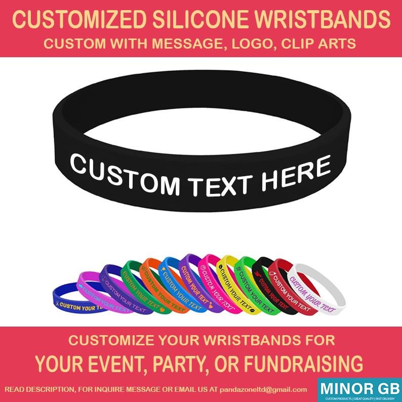 Personalized Rubber Bracelets, Custom Silicone Wristband, Business ...