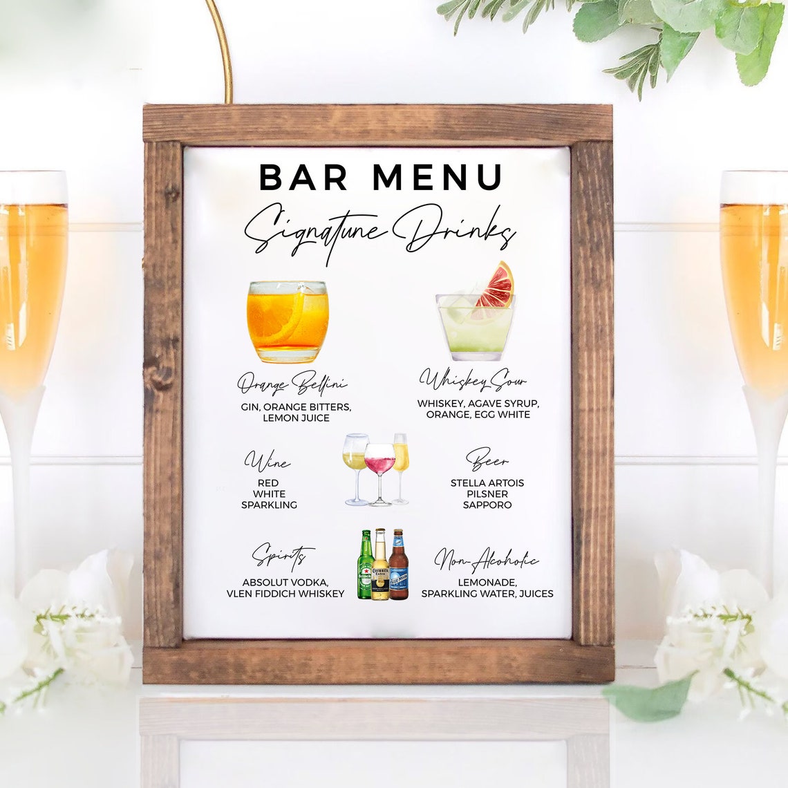 Signature Drinks Sign, Bar Menu Template, Modern Editable Drink Menu ...