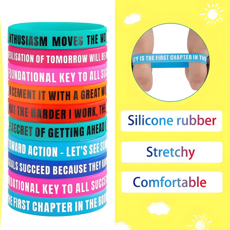 Custom Silicone Wristbands With Picture Text Clipart Logo Message ...